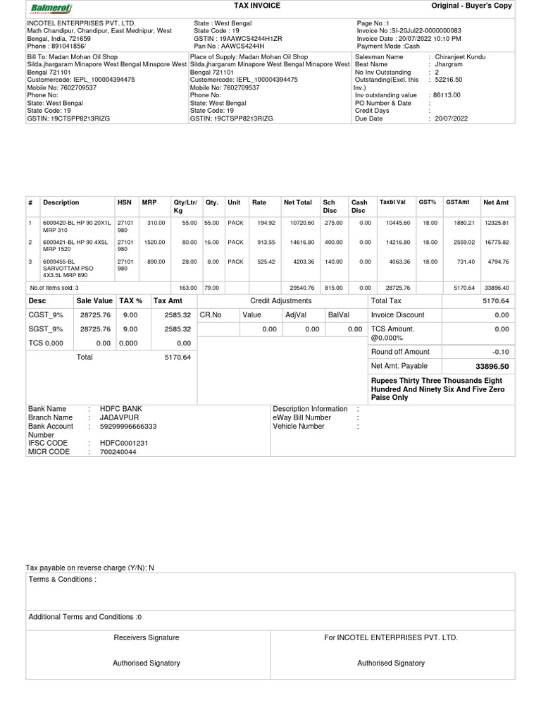 Madan Mohan Oil Shop Binpur | PDF | Taxation | Economies