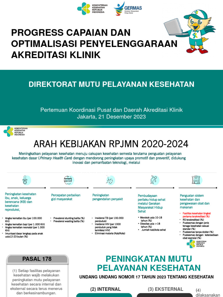 Progress Capaian Dan Optimalisasi Akreditasi Klinik | PDF