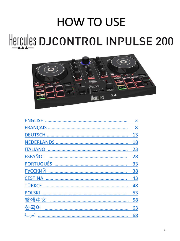 How To Use Hercules DJControl Inpulse 200 - en FR de NL It Es PR Ru CZ ...
