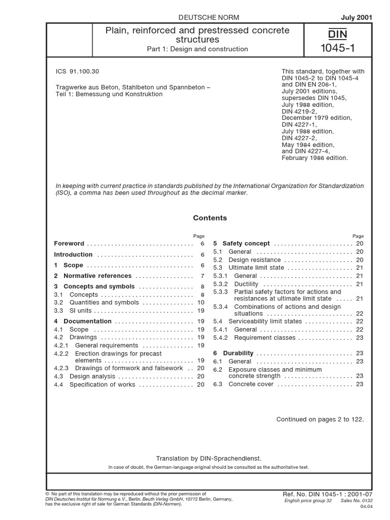 Din 1045-1 | PDF | Deformation (Engineering) | Building Engineering