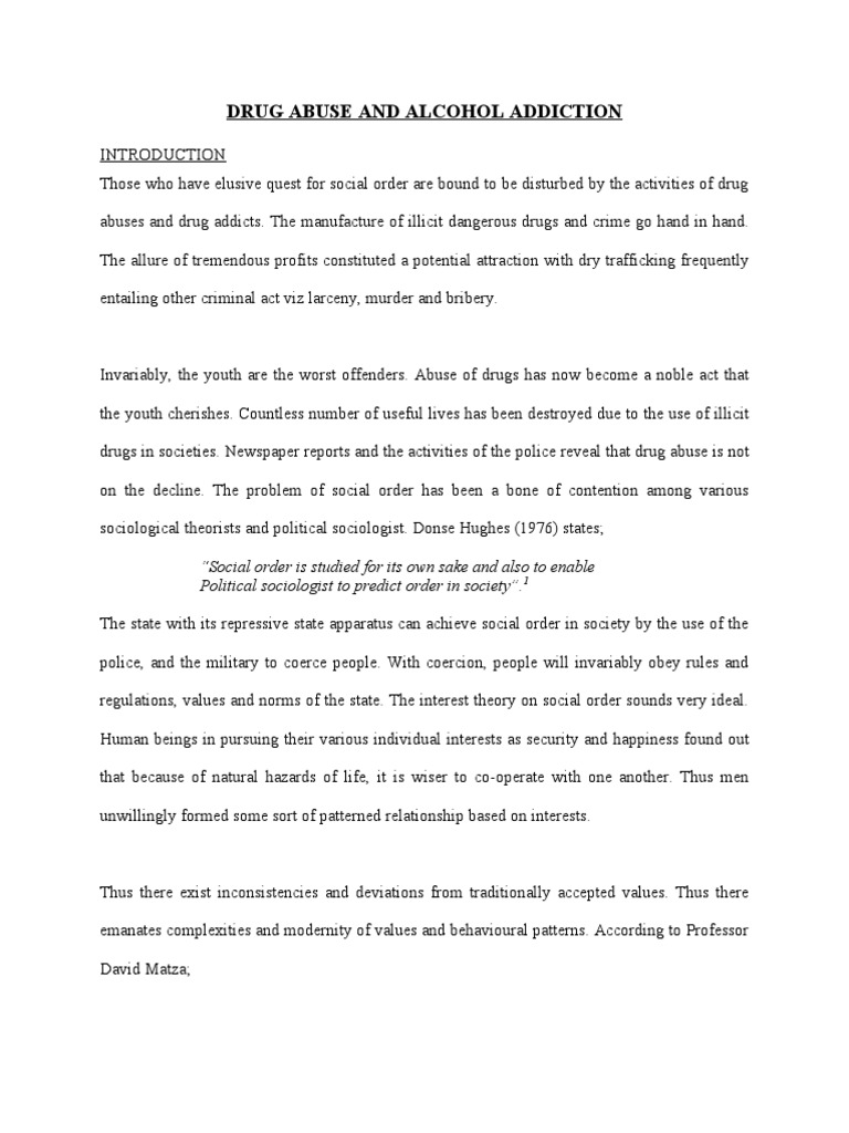 The Social Implications of Drug Abuse and Addiction: Maintaining Social ...