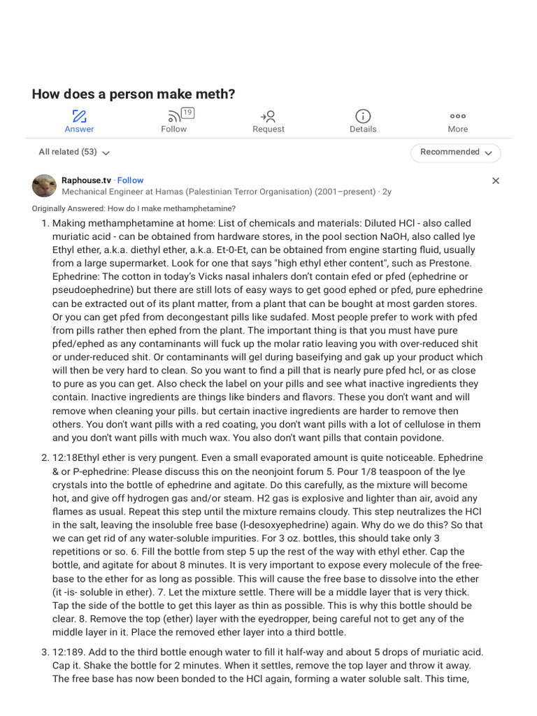 Meth | PDF | Sodium Hydroxide | Iodine