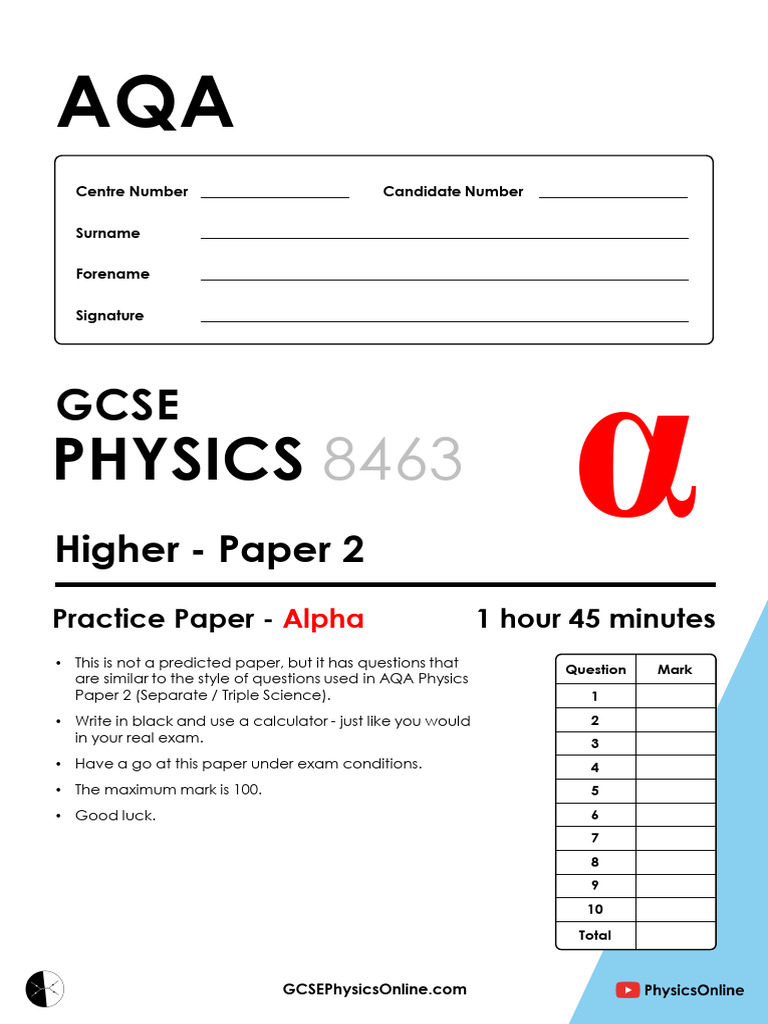 GCSE Physics Practice Paper: Forces & Waves | PDF | Waves | Force