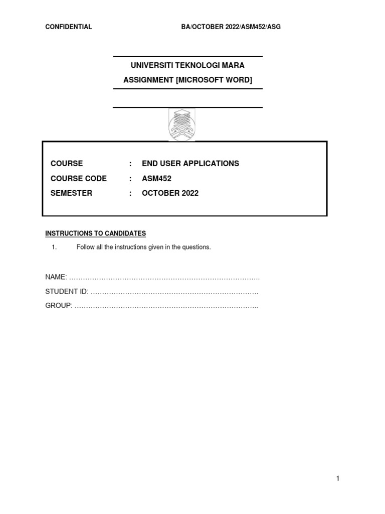 Assignment Mic Word [1a&1b] | PDF | Microsoft Word | Written Communication
