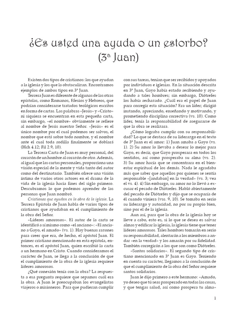 Estorbo | PDF | Juan el apóstol | Iglesia cristiana