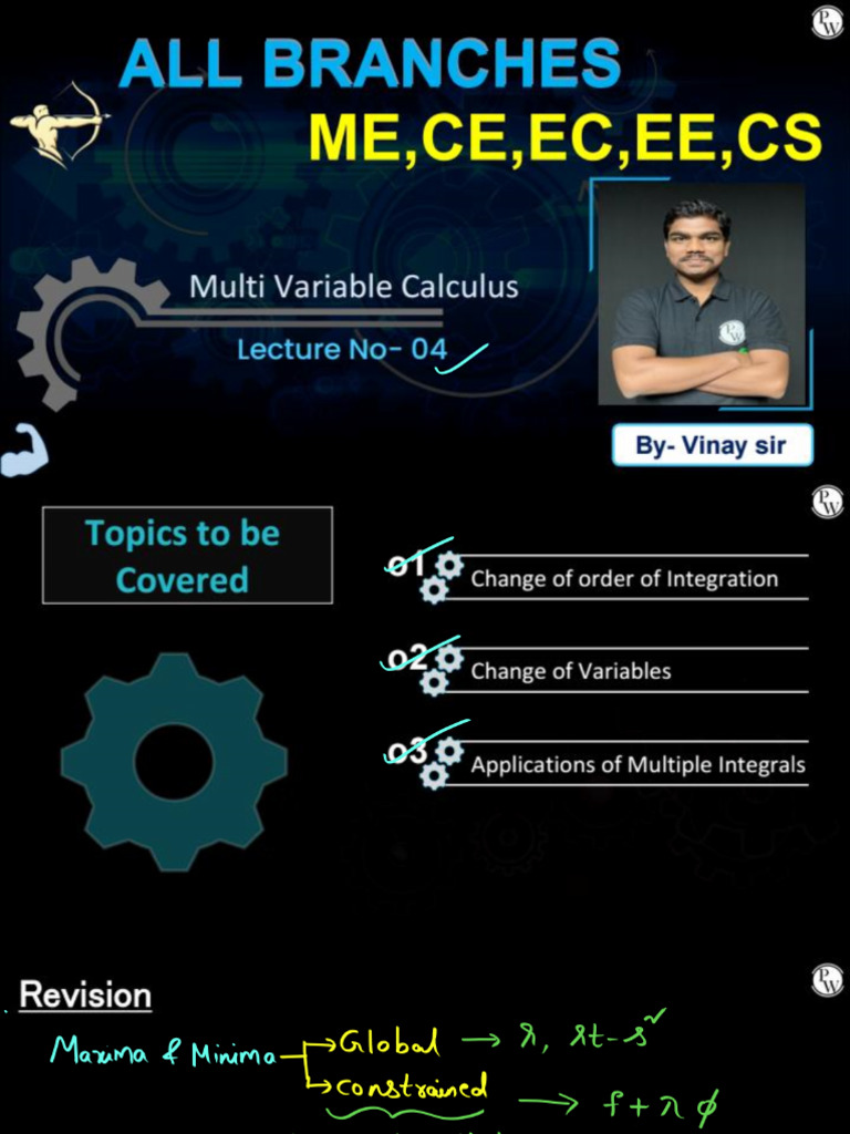 Multi Variable Calculus 04 - Class Notes | PDF