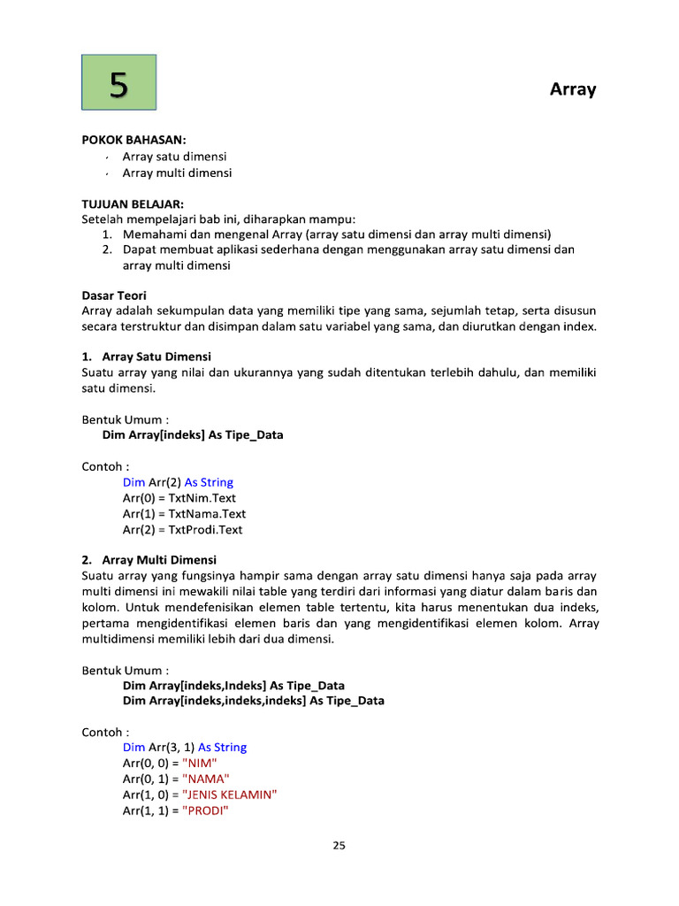 Pertemuan 5 Array | PDF