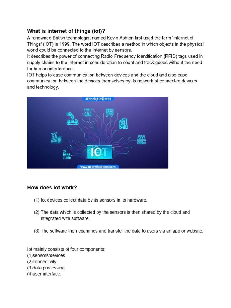 Article On Internet of Things Iot by Somya Saxena Oct 2023 | PDF ...