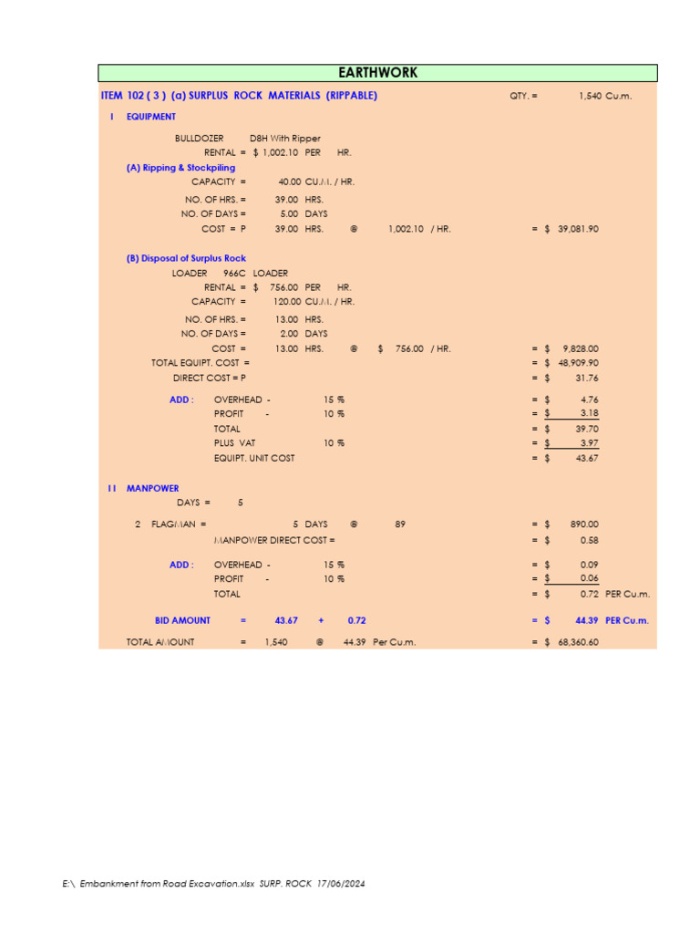Surplus Rock Excavation | PDF | Heavy Equipment | Construction Equipment