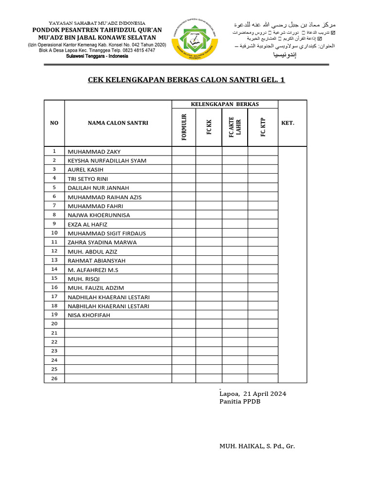 Absensi Dan Penilaian 2024 | PDF