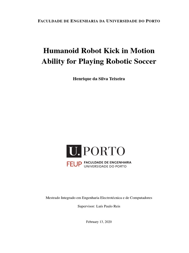 Humanoid Robot Kick in Motion Ability For Playing Robotic Soccer | PDF ...