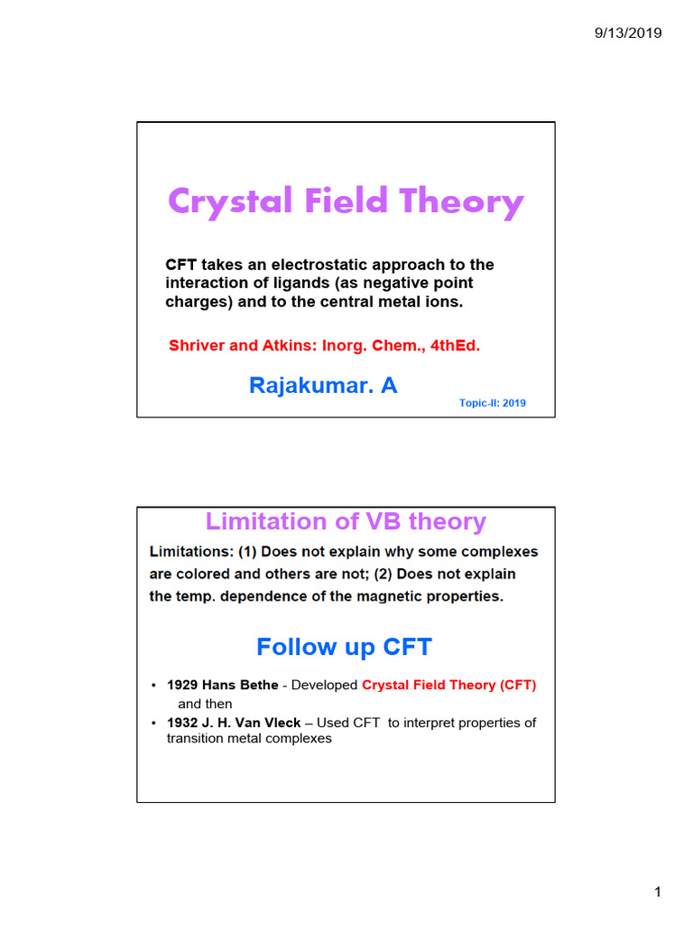 Topic2-CFTColor Magnt Chelation 2019s | PDF | Ligand | Chelation