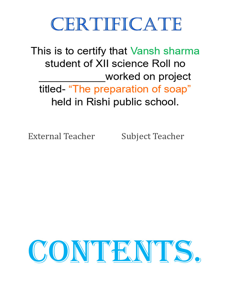 Ilide - Info Soap Making Project For Cbse Class 12 PR | PDF | Soap ...