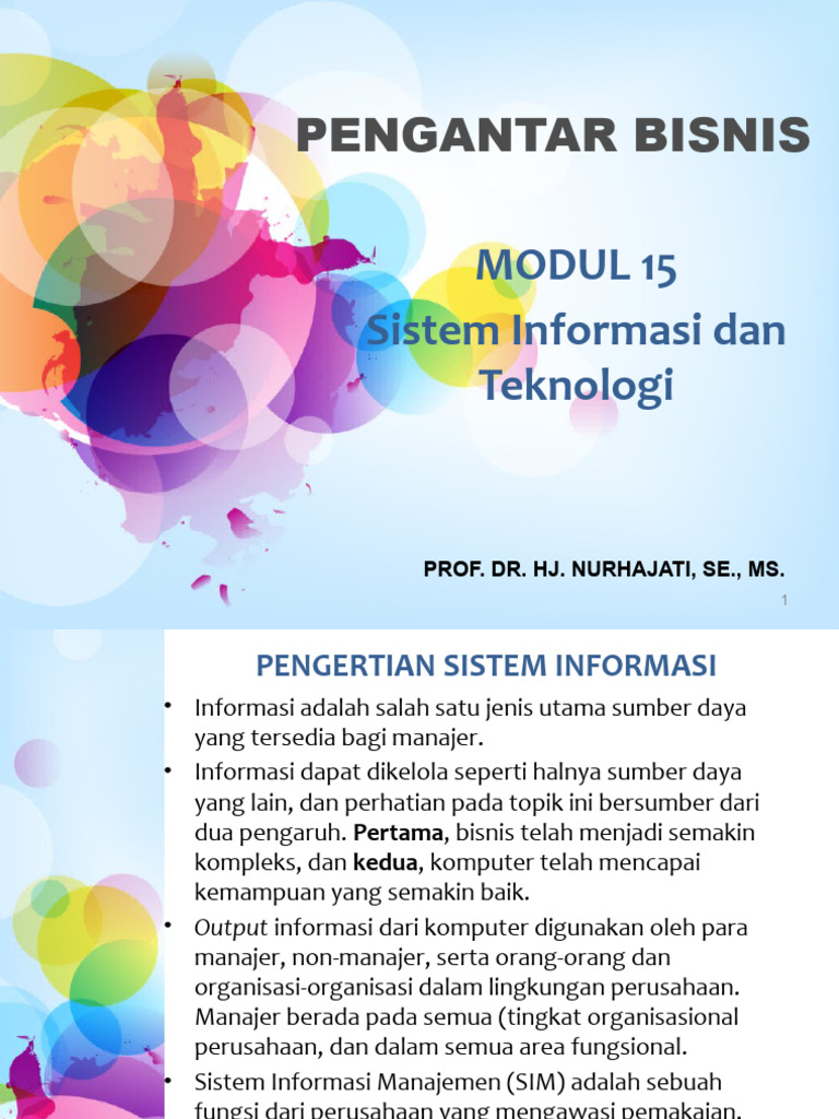 Modul 15 Sistem Informasi Dan Teknologi | PDF