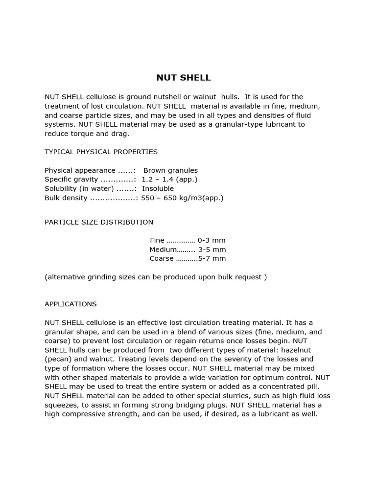 NUT SHELL | PDF | Lubricant | Tablet (Pharmacy)