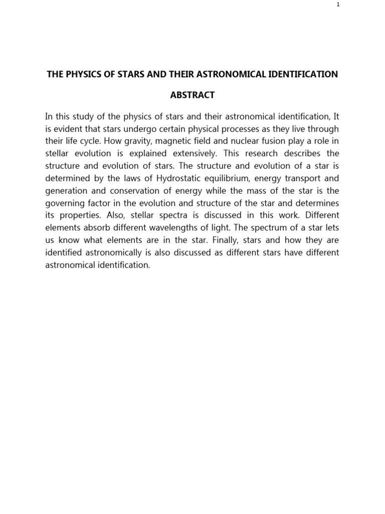 Physics of Stars and Their Evolution | PDF | Stars | Star Formation
