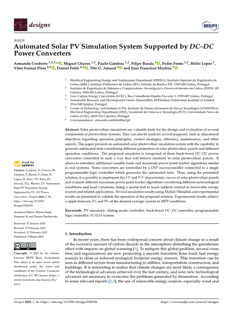 Automated Solar PV Simulation System Supported by | PDF | Electricity ...