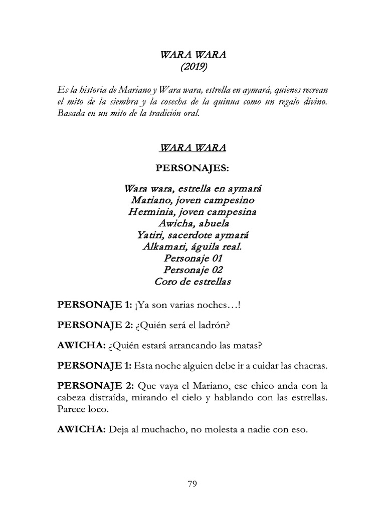 Wara Wara 2do San Agustín | PDF