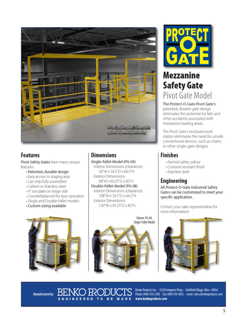 Mezzanine Safety Gate Pivot Gate Model | PDF