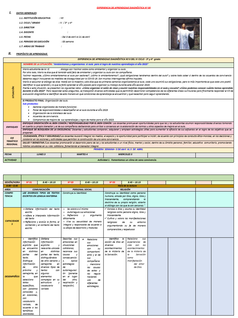 3° - Exp. Diagnostica Ok Tercer y Cuarto Red Pacanga | PDF | Aprendizaje | Comunicación