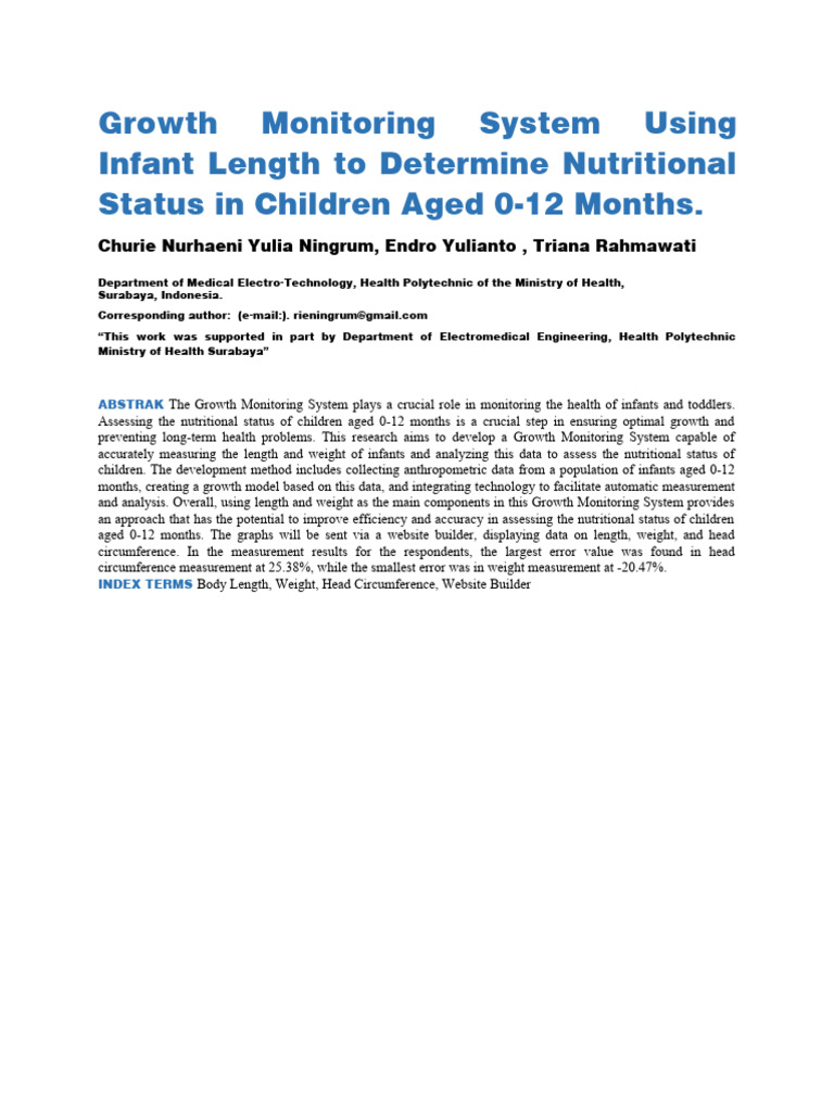 Infant Growth Monitoring System | PDF