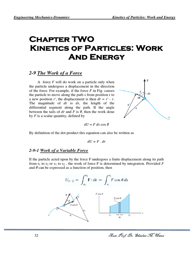 Chapter TWO Kinetics of Particles: Work and Energy | PDF | Force | Friction