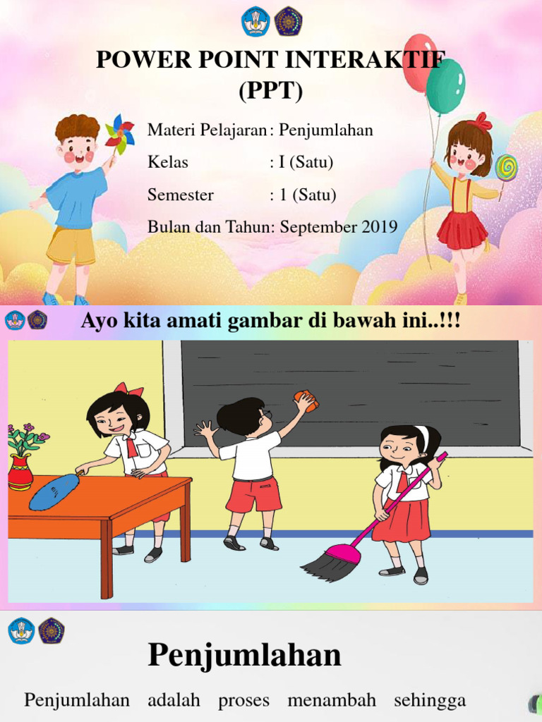 PPT Interaktif Penjumlahan Kelas 1 | PDF