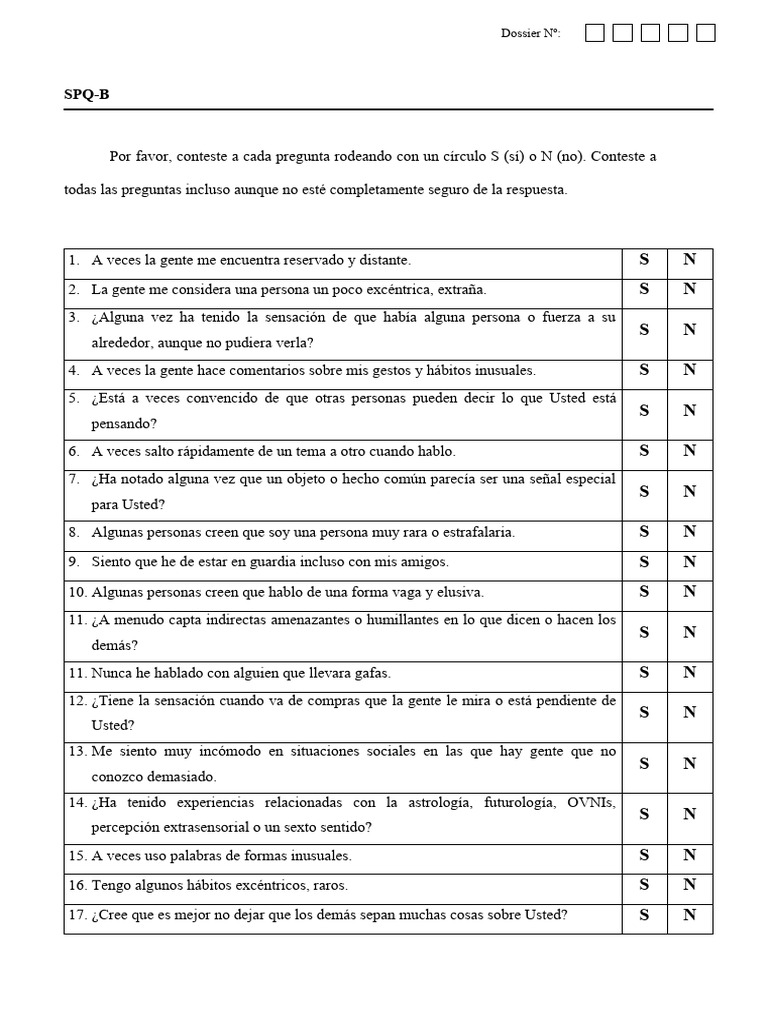 SPQ. Esquizofrenia | PDF | Relaciones personales, crianza y desarrollo ...