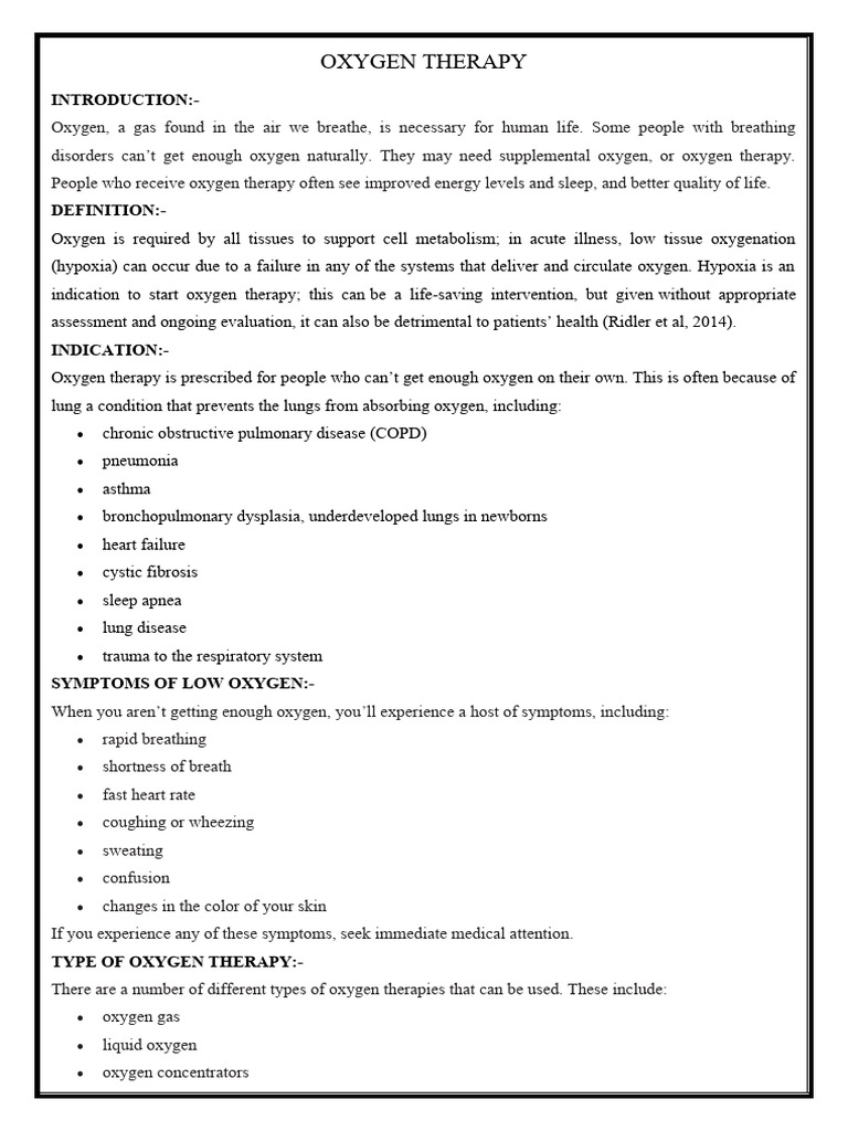 Oxygen Therapy | PDF | Respiratory Diseases | Oxygen