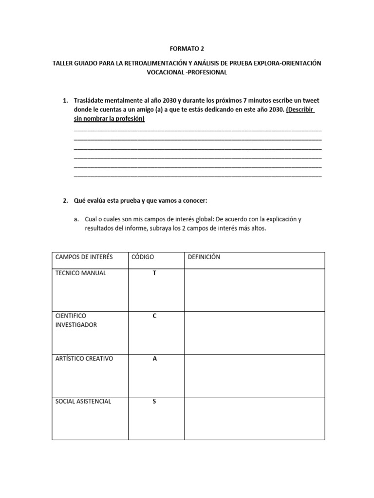 Taller Guiado para La Retroalimentacion y Analisis de Prueba Explora | PDF