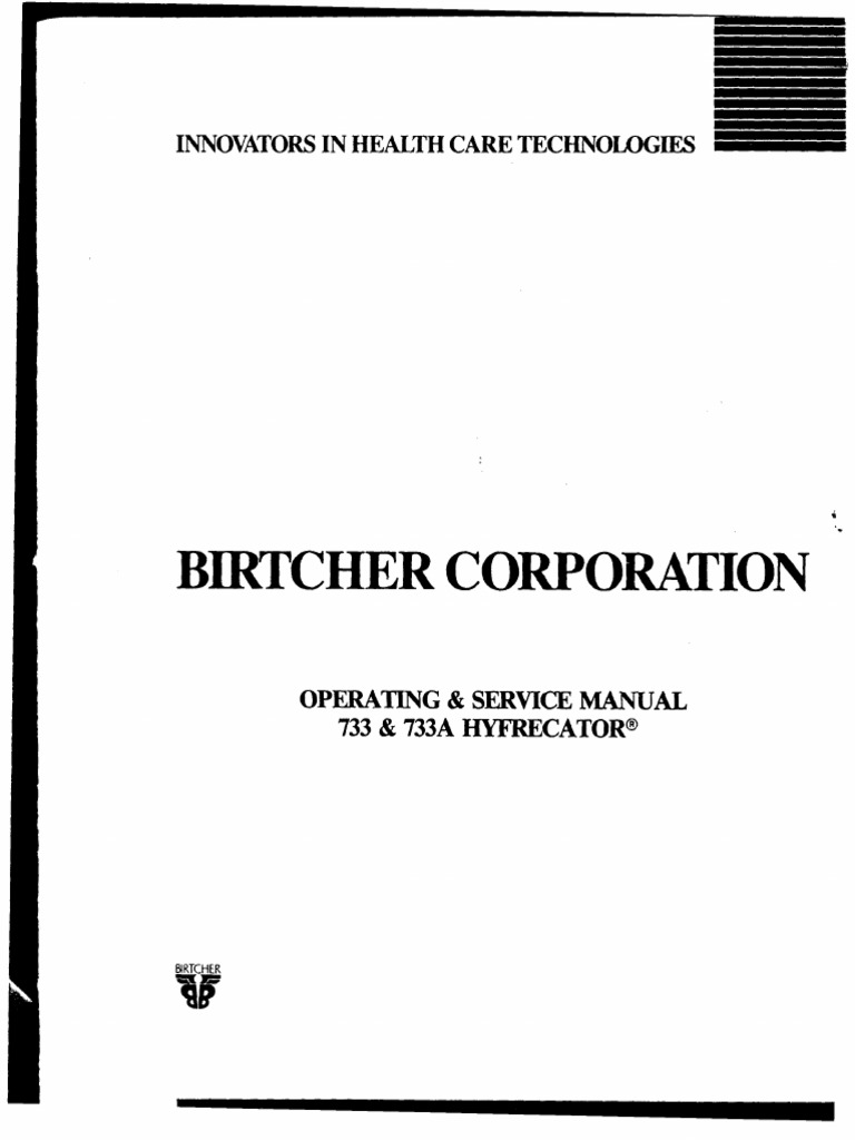 UM & SM - Birtcher 733 Hyfercator | PDF