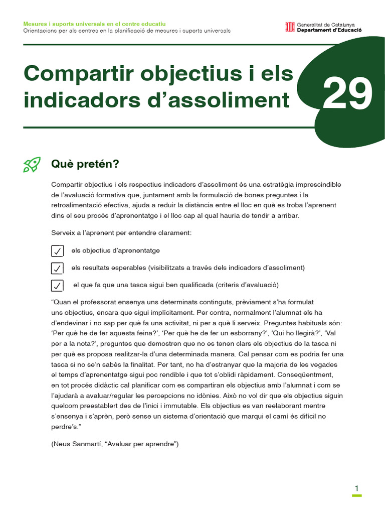 29 Compartir Objectius | PDF