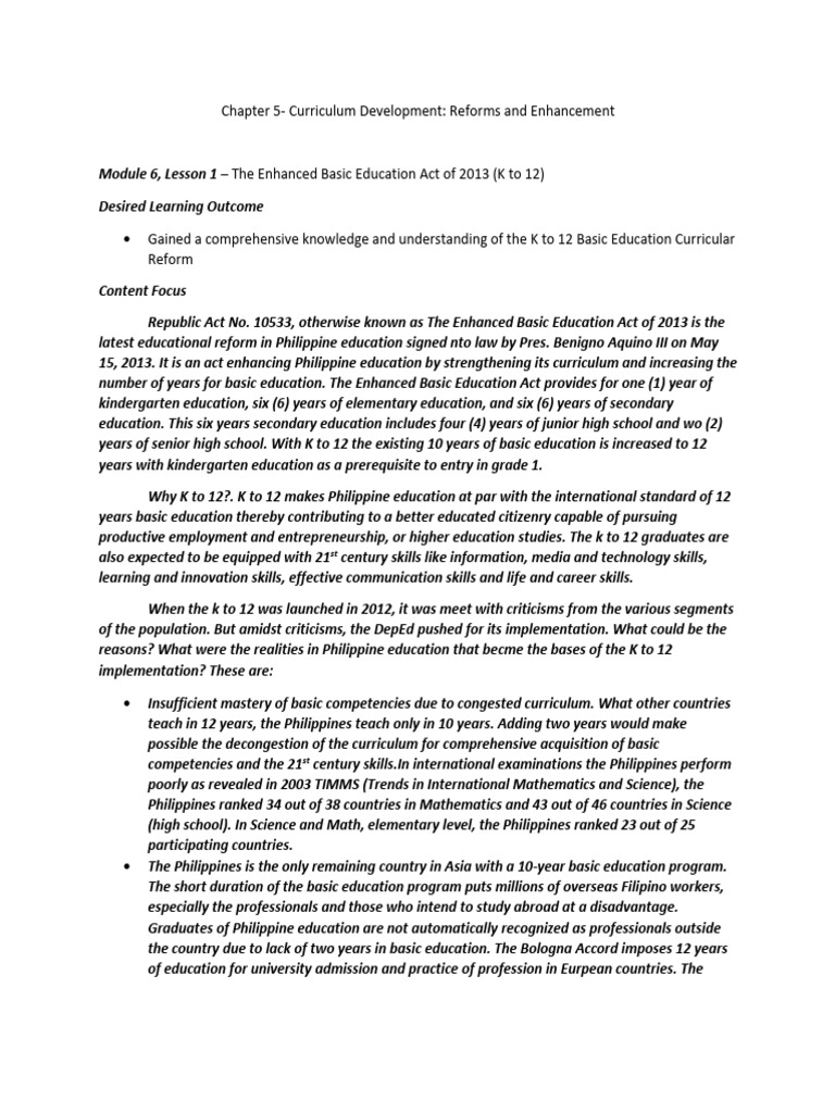 Chapter 5 Module 6 Lesson 1 | PDF | Curriculum | Learning