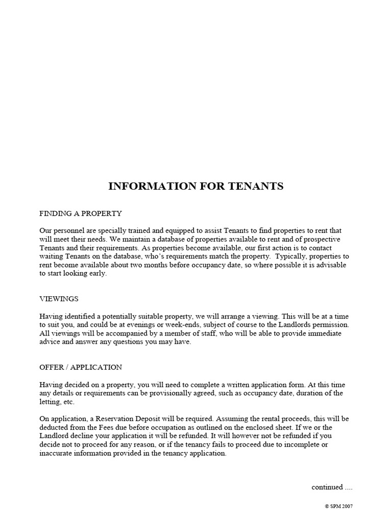 Info For Tenants | PDF | Leasehold Estate | Landlord