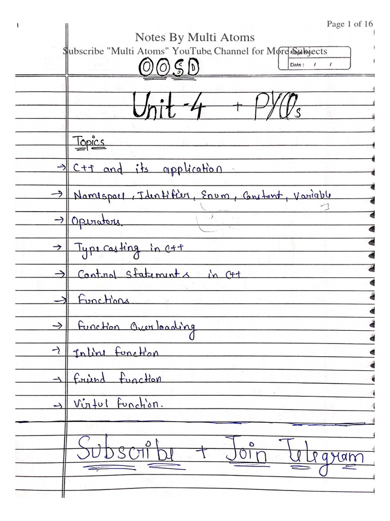 Multi Atoms Study Notes | PDF | You Tube