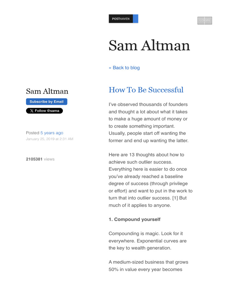 Sam Altman | Download Free PDF | Thought