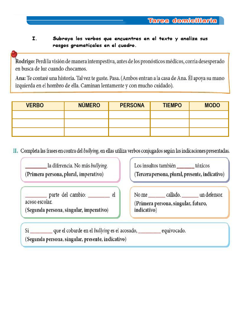 Practica El Verbo - 2 | PDF | Artes del Lenguaje y Comunicación