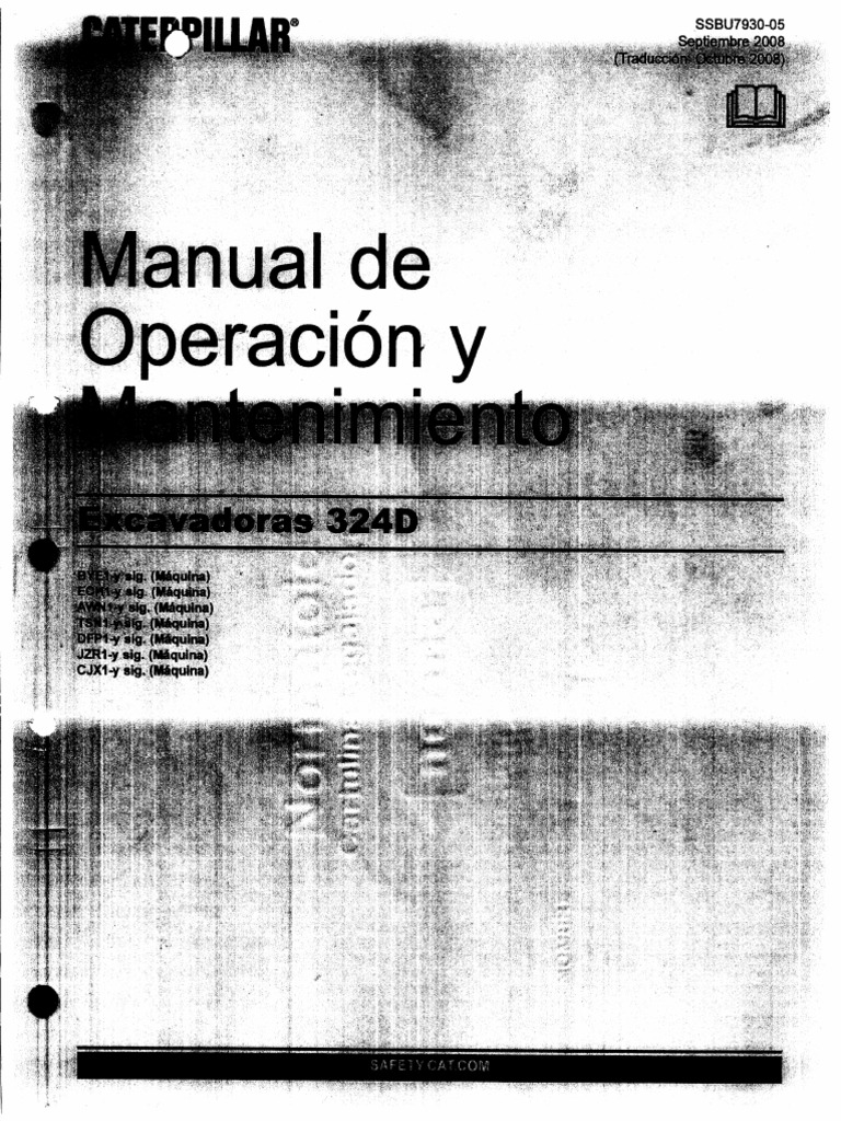 Manual de Operacion Cat 324D | PDF