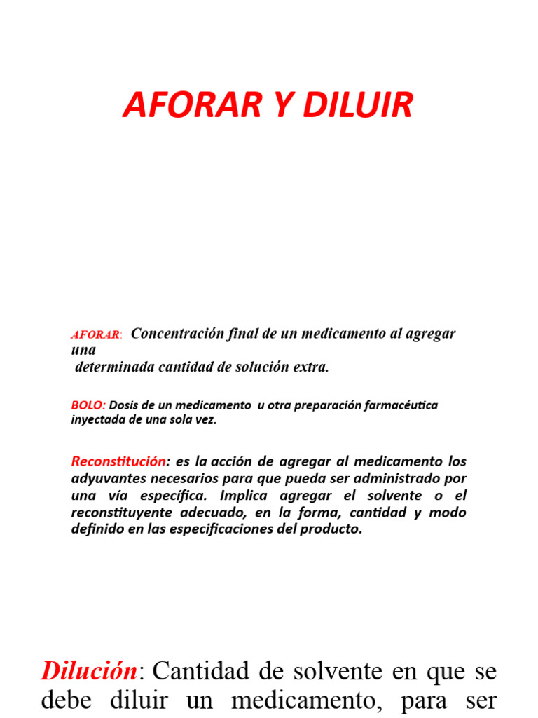 Aforar y Diluir | PDF
