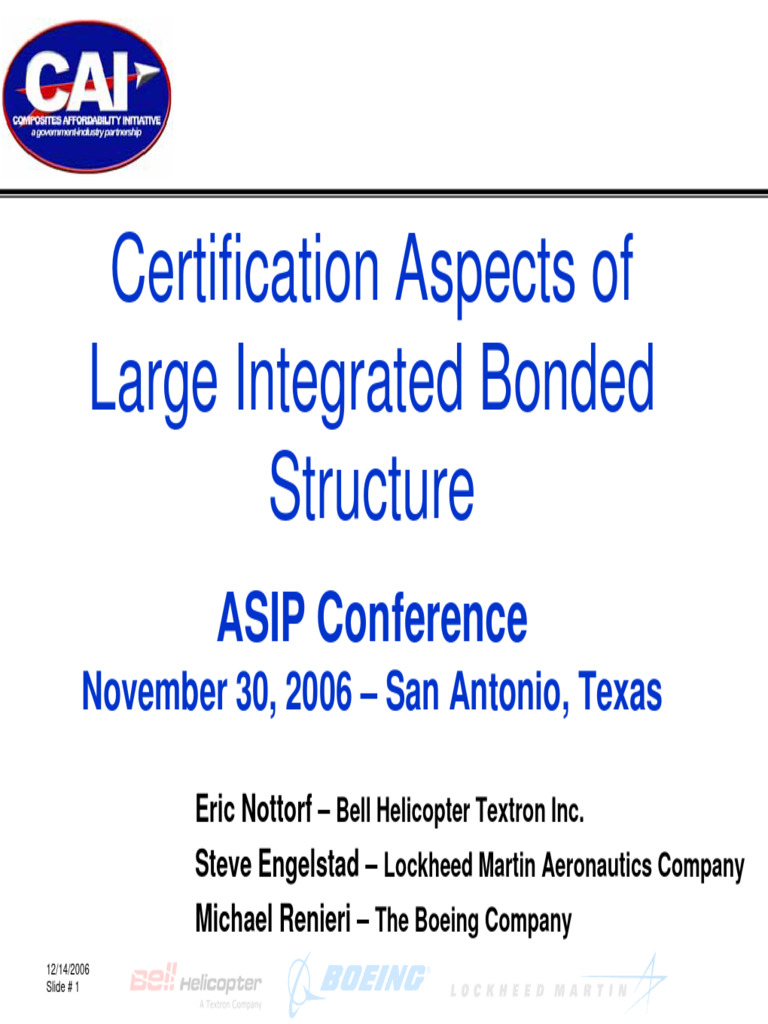 Certification Aspects of Large Integrated Bonded Structure | Download ...