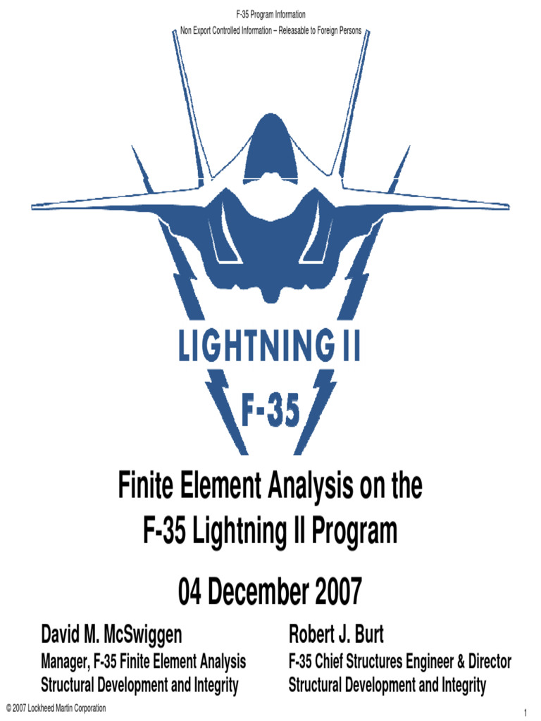 Finite Element Analysis On The F-35 Lightning | PDF | Finite Element ...