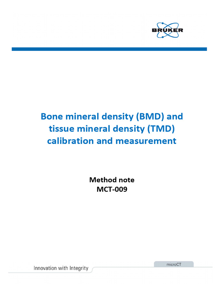 mn009 - BMD TMD Calibration in Ctan With Skyscan Phantoms | PDF | Ct Scan | Bone