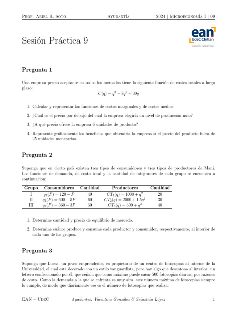 Guia9(1) | Descargar gratis PDF | Mercado (economía) | Precios