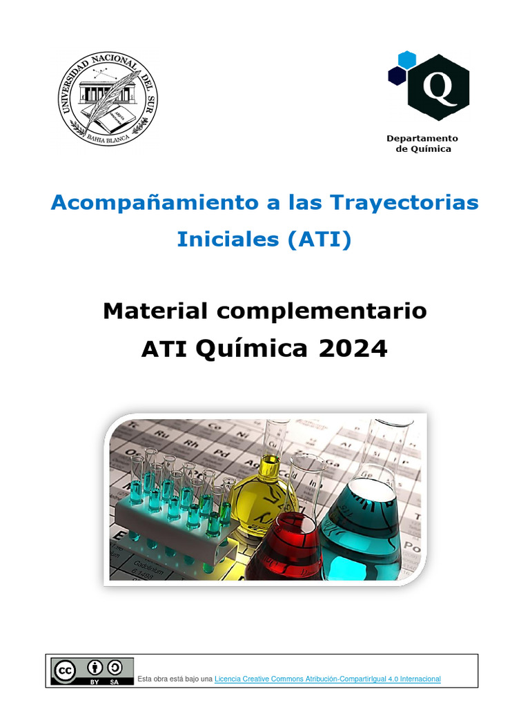 ATI QuimicaUNS Material Complementario INGRESO 2024 | PDF | Sustancias químicas | Mezcla
