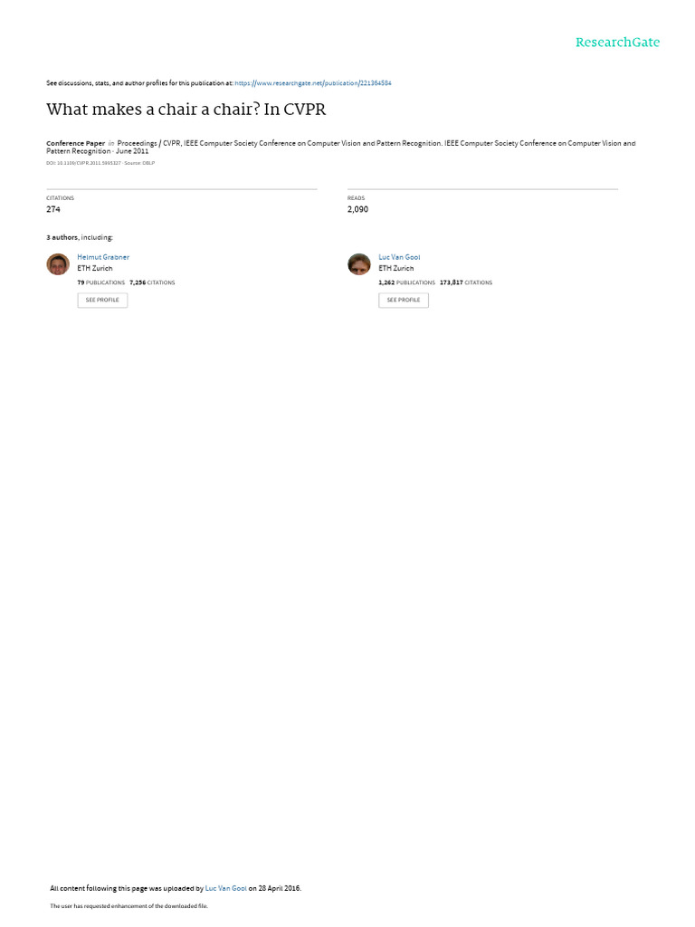 What Makes A Chair A Chair in CVPR | PDF | 3 D Computer Graphics | Chair