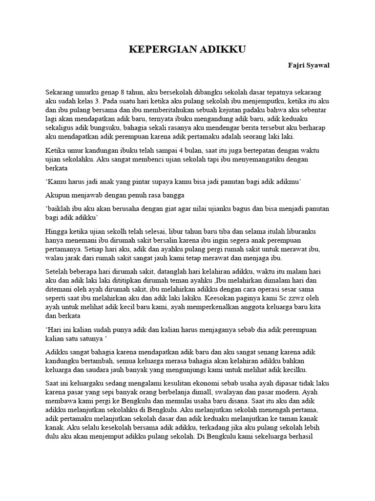 Cerpen Sejarah Bahasa Indonesia | PDF | Pengembangan Diri | Kesehatan ...