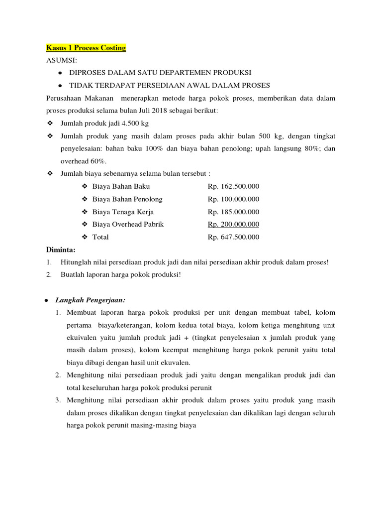 Process Costing | PDF | Teknologi & Rekayasa