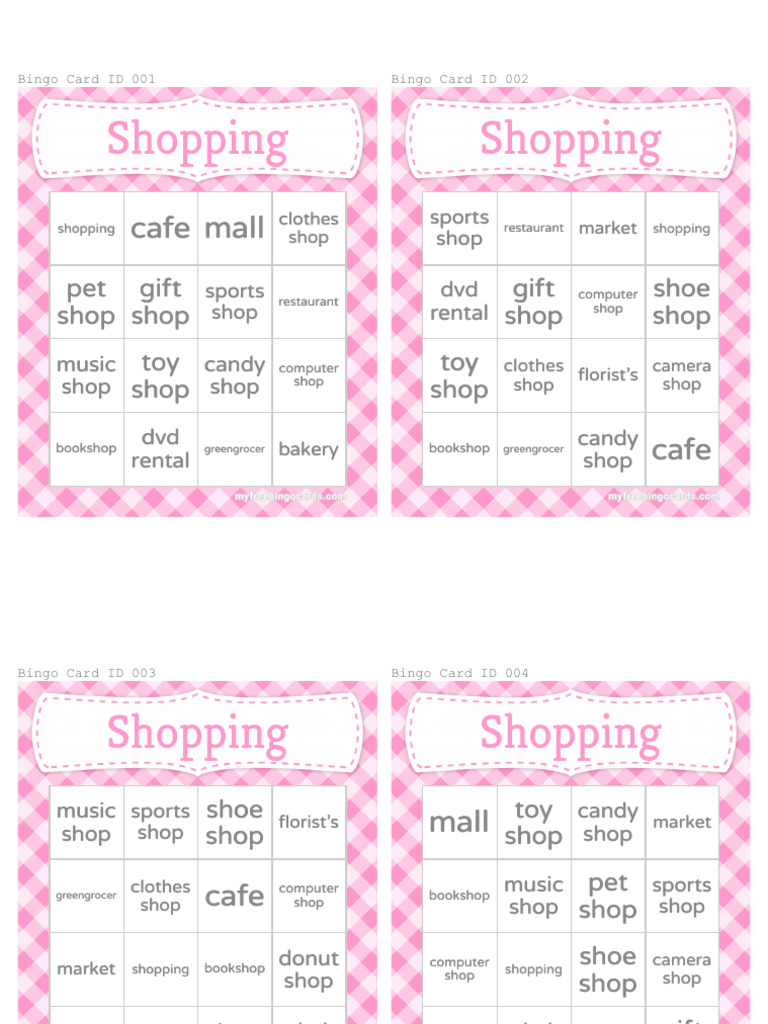 Shopping Bingo | PDF