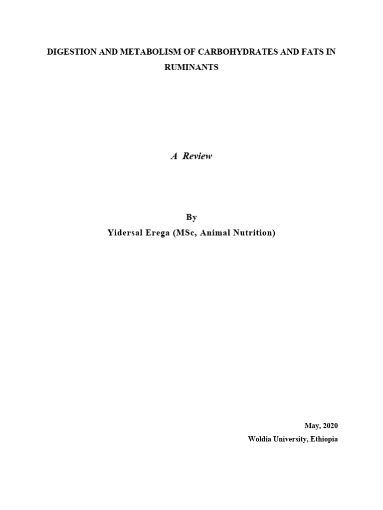 Review Ruminant Nutrition | PDF | Ruminant | Diet & Nutrition