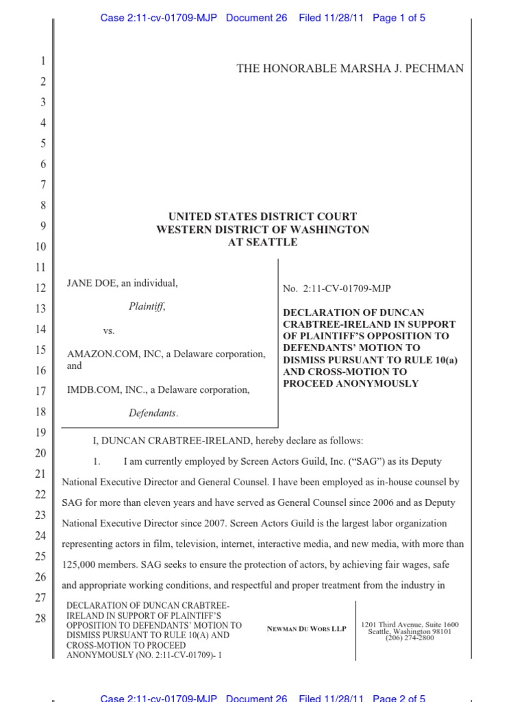 The Honorable Marsha J. Pechman: United States District Court Western ...